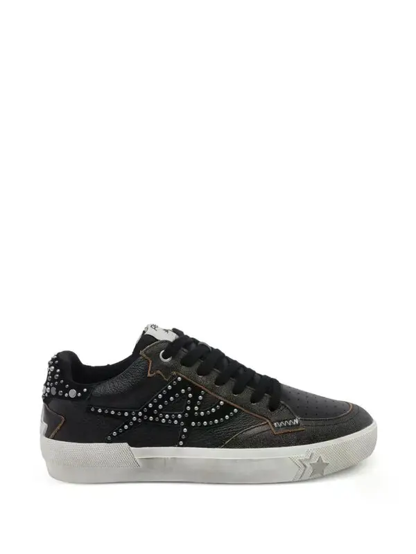 Ash Moonlight Studded Leather Sneakers - Black