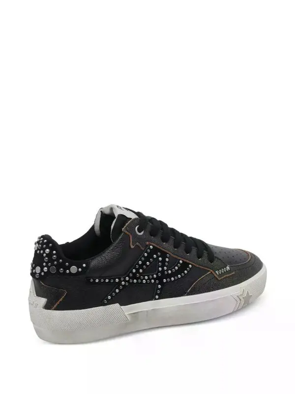 Ash Moonlight Studded Leather Sneakers - Black