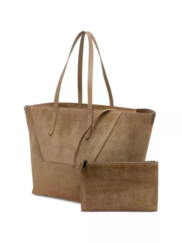Brunello Cucinelli Tote Bag With Removable Pouch - Neutrals