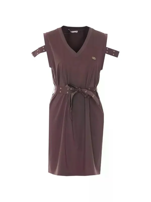 Liu Jo V-neck Mini Dress - Brown