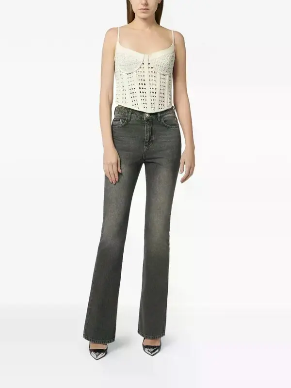 Philipp Plein Woven Leather Bustier