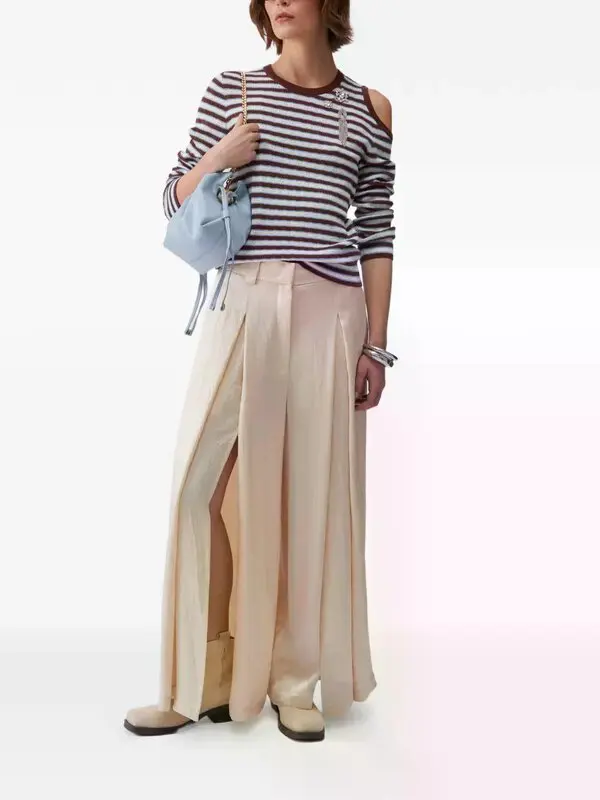Liu Jo Slits Creased Palazzo Pants - Neutrals