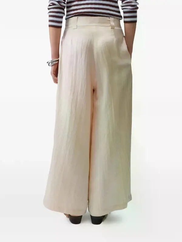 Liu Jo Slits Creased Palazzo Pants - Neutrals