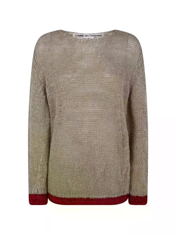 Comme Des Garçons Contrast-trim Sweater - Neutrals