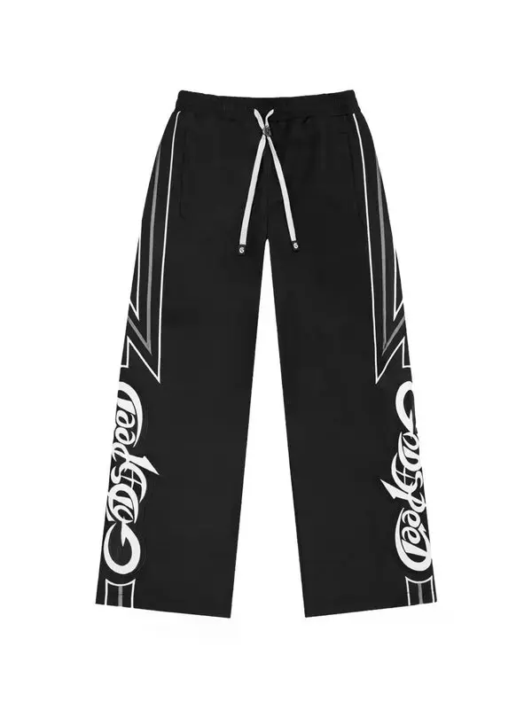 GODSPEED Drawstring Graphic Track Pants - Black