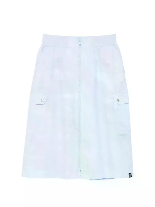 AGNES B. Checked Zip Pocket Skirt
