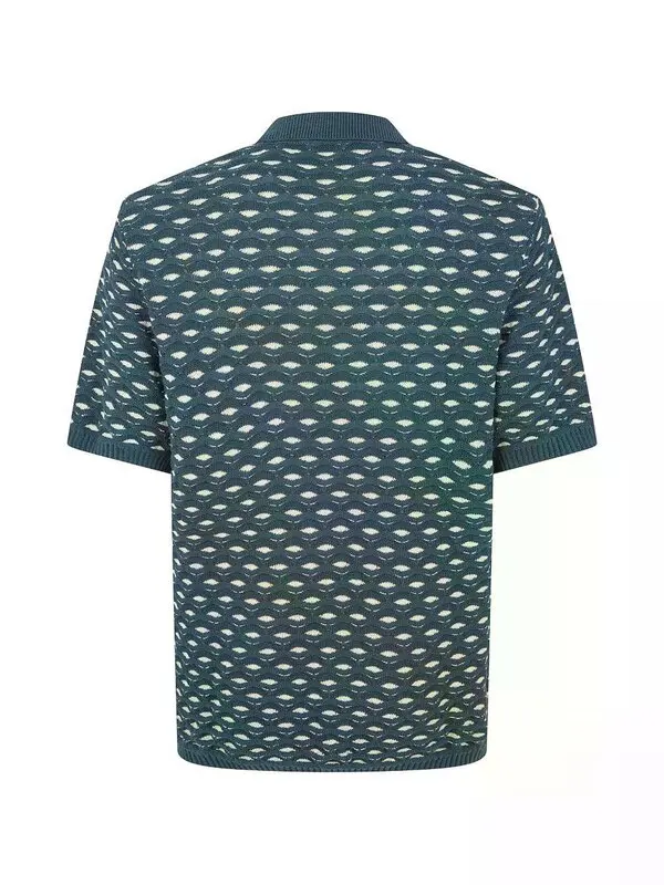 LES DEUX Esmay Shell Knitted Polo Shirt - Blue