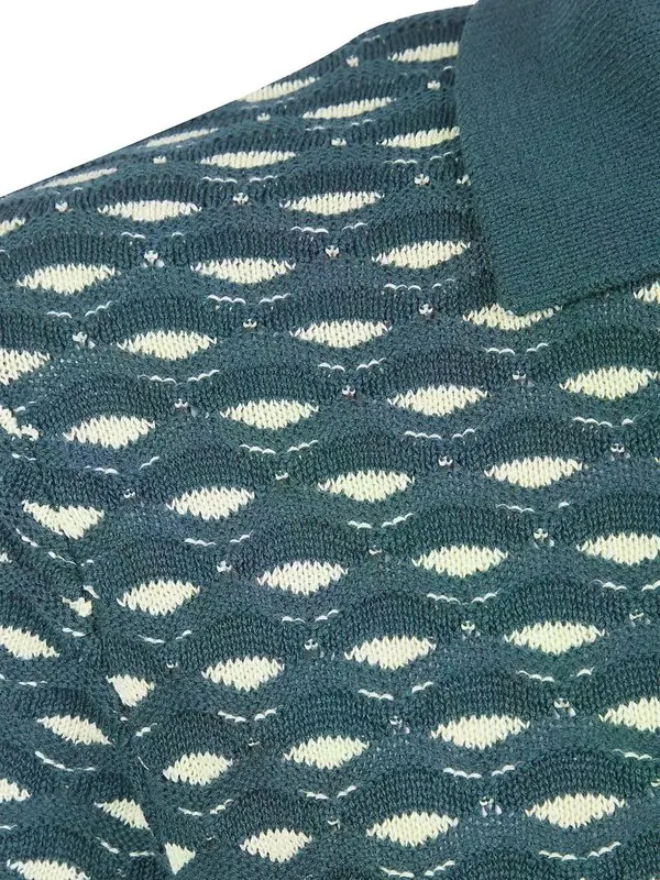 LES DEUX Esmay Shell Knitted Polo Shirt - Blue
