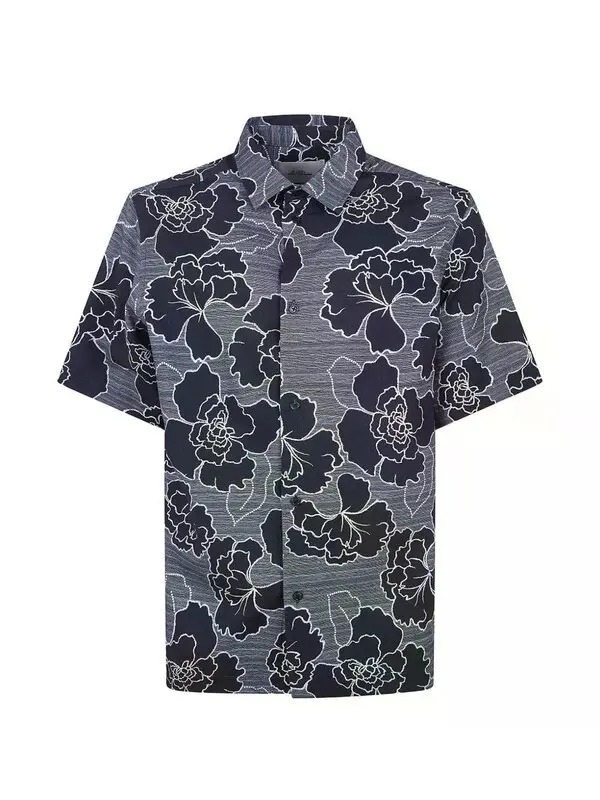 LES DEUX Charlie Poppy Floral Shirt - Blue