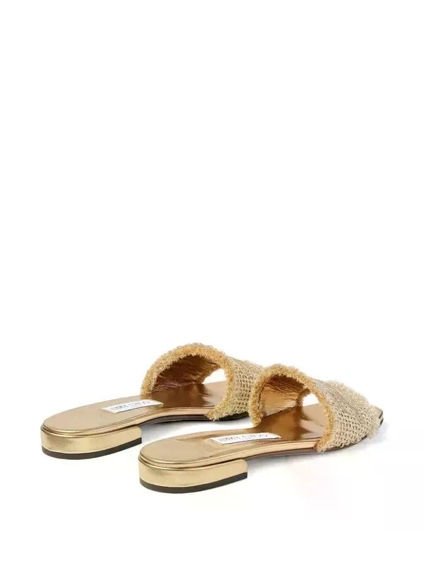 JIMMY CHOO Flat Logo Slide Sandals - Neutrals