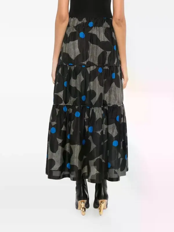 LESS Floral-print A-line Skirt