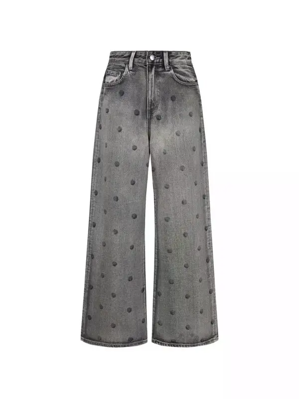 JNBY Polka-dot Wide-leg Jeans - Grey
