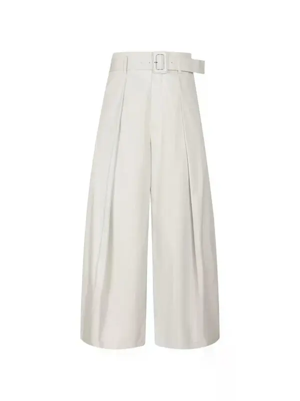 LESS Wide-leg Cropped Trousers - White