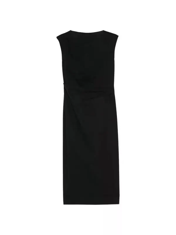 LESS Draped Waist Sleeve Dress - Black