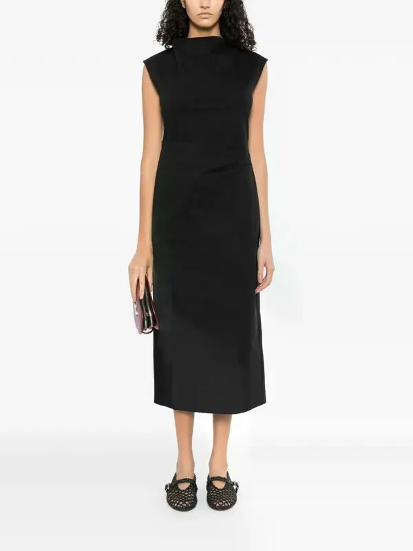 LESS Draped Waist Sleeve Dress