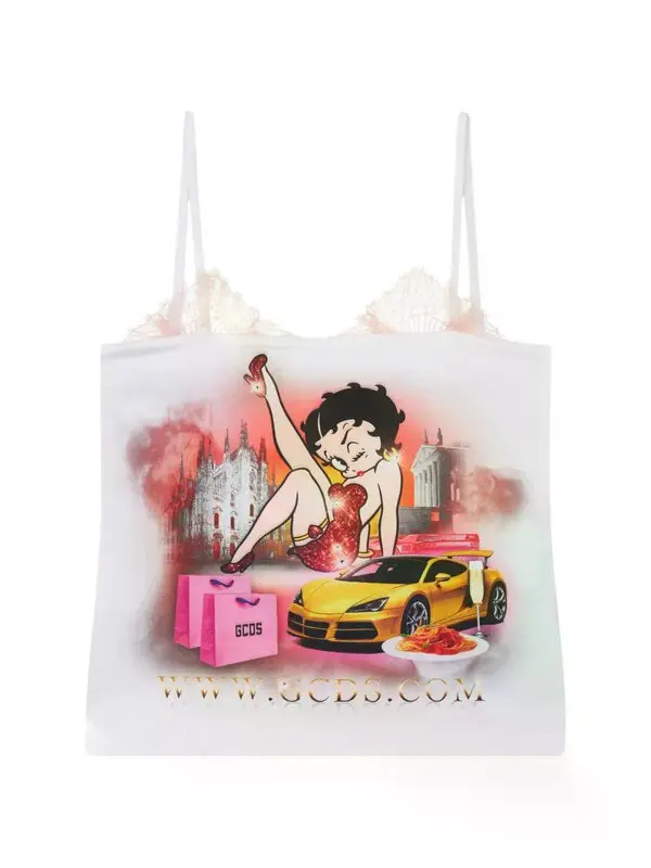 Gcds Betty Boop Graphic Tank - White