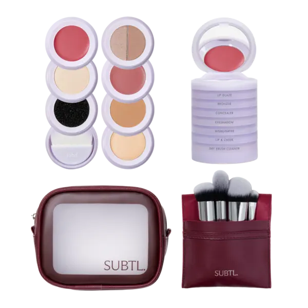 SUBTL. BEAUTY 7-in-1 Full Face Makeup Stack With Brush Set And Travel Bag - 006w