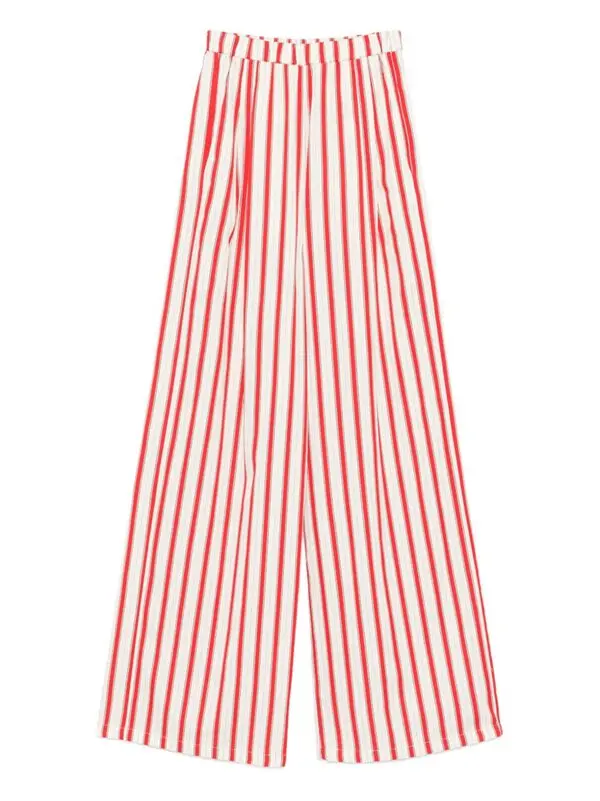 FORTE_FORTE Striped Wide Leg Trousers - Red
