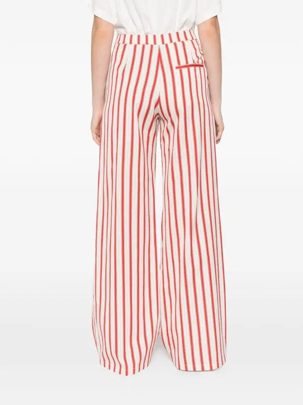 FORTE_FORTE Striped Wide Leg Trousers - Red
