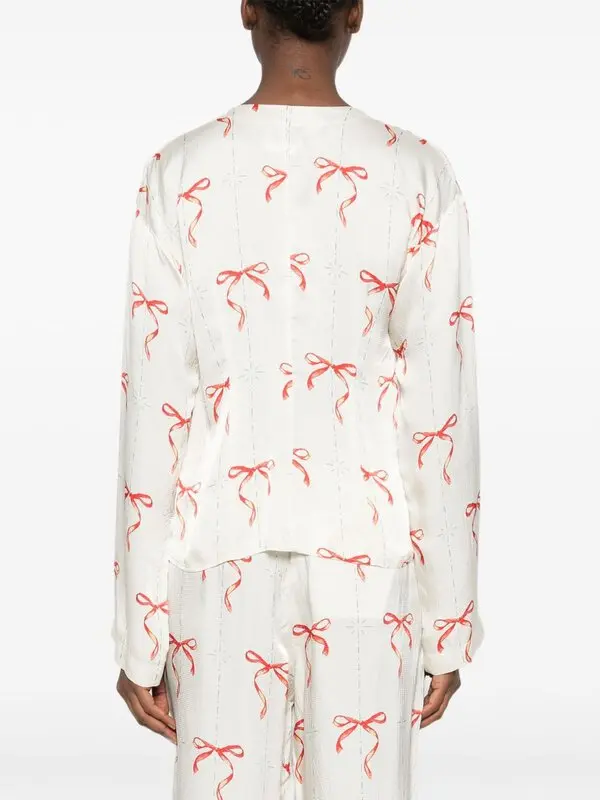 FORTE_FORTE Printed Crossed Shirt - Red