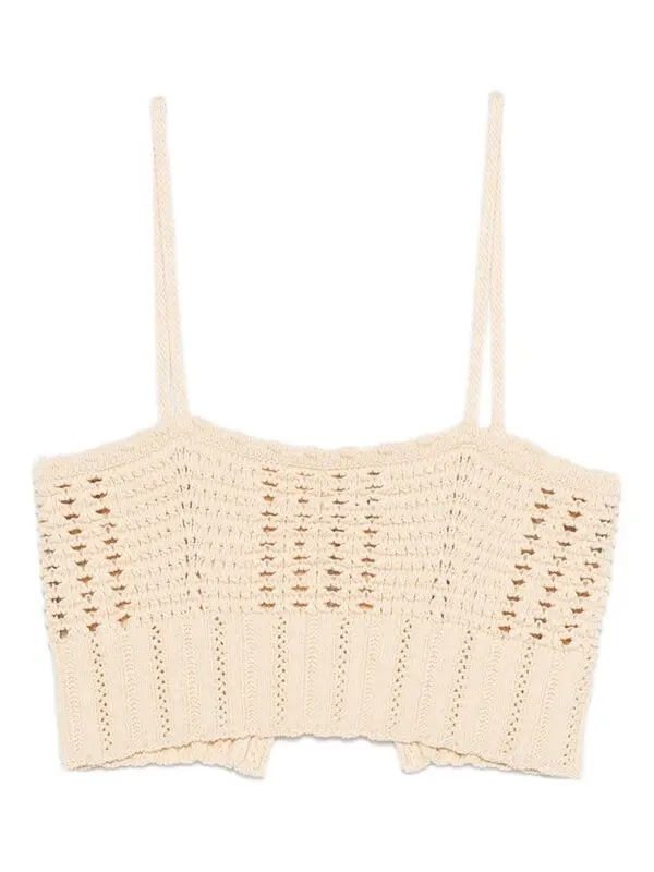 FORTE_FORTE Knitted Bralette Top - White