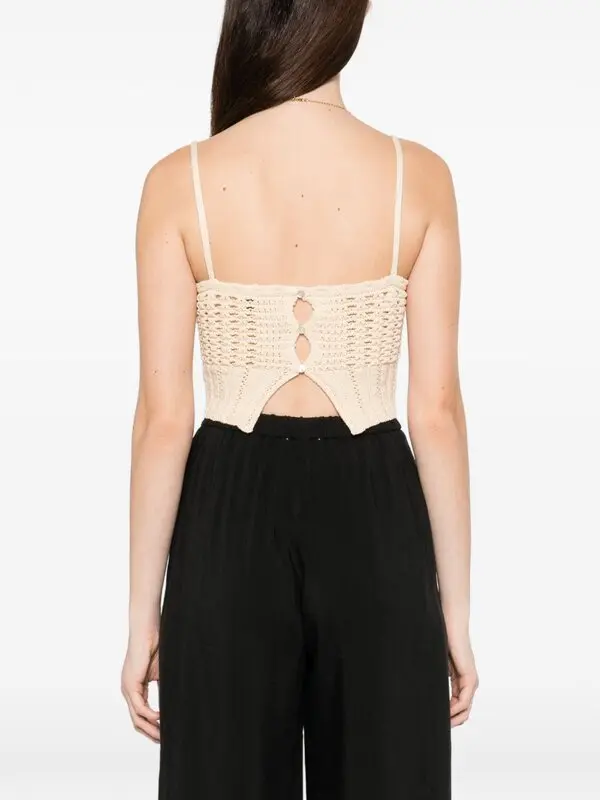 FORTE_FORTE Knitted Bralette Top - White