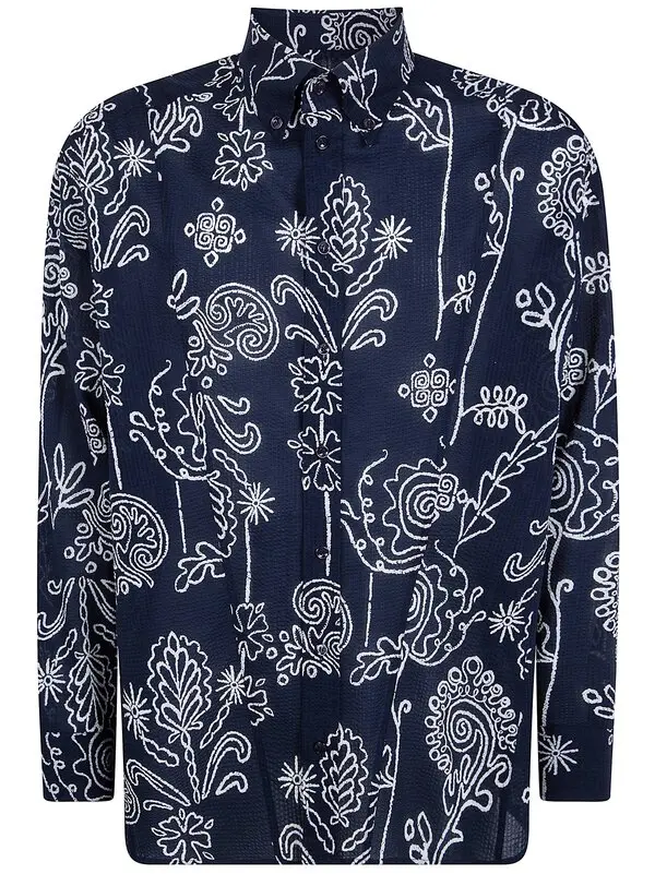 Giorgio Armani Printed Shirt Jacket - Gray