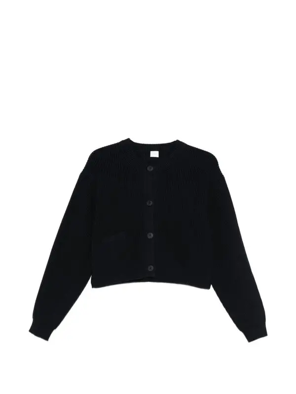 CT PLAGE Cotton Crewneck Cardigan - Blue