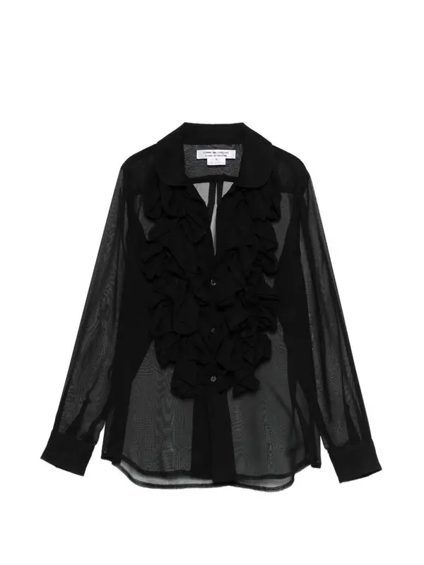 Comme Des Garçons Embroidered Blouse - Black