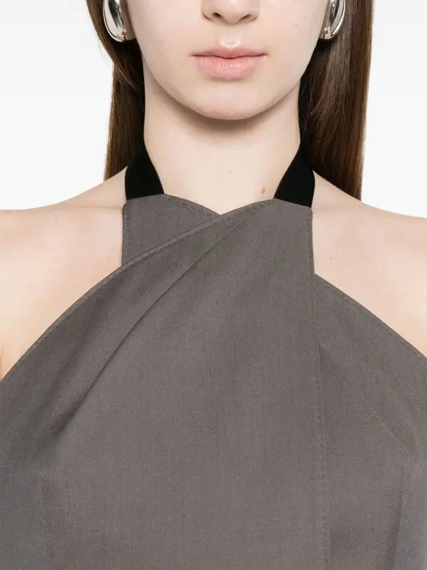Max Mara Wool Halterneck Top - Grey