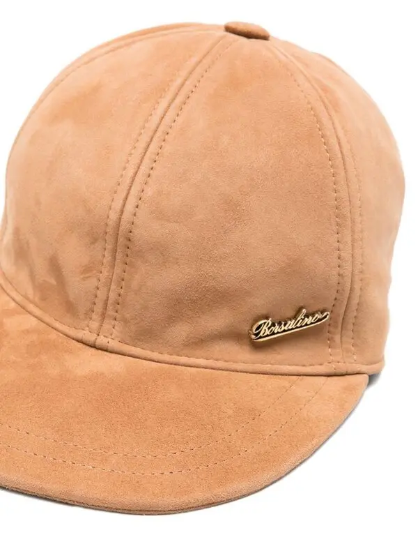 Borsalino Otis Suede Leather Cap - Brown