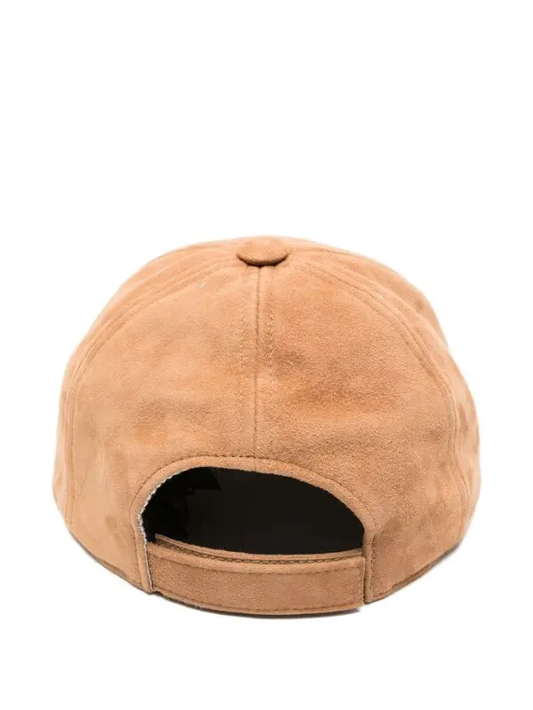 Borsalino Otis Suede Leather Cap - Brown