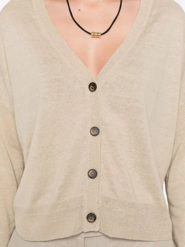 BASE Linen And Cotton Blend Cardigan