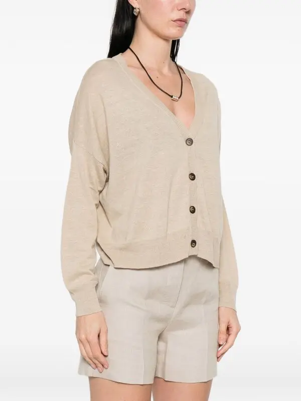 BASE Linen And Cotton Blend Cardigan