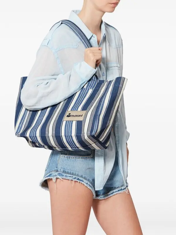 Isabel Marant Étoile Yenky Zipped Cotton Tote - Blue