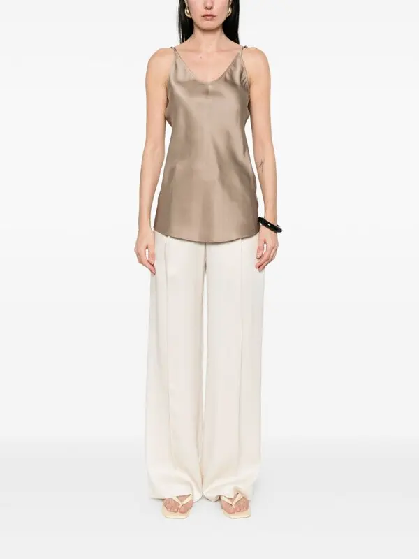 Brunello Cucinelli Silk Top - Brown