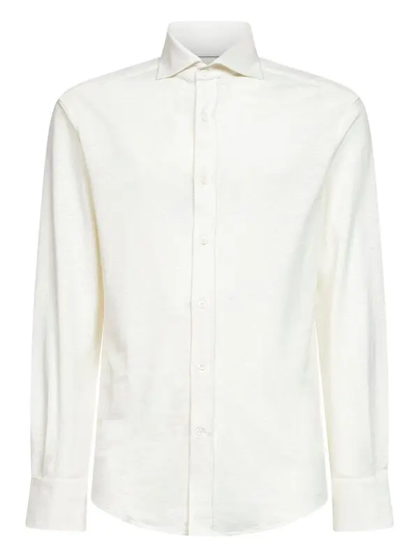 Brunello Cucinelli Linen And Cotton Blend Shirt - White