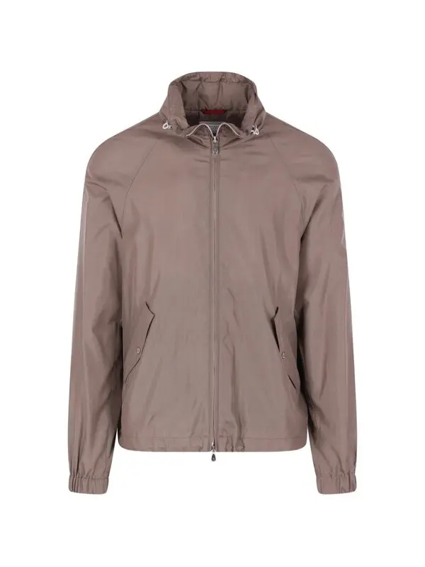 Brunello Cucinelli Silk Blouson Jacket - Brown
