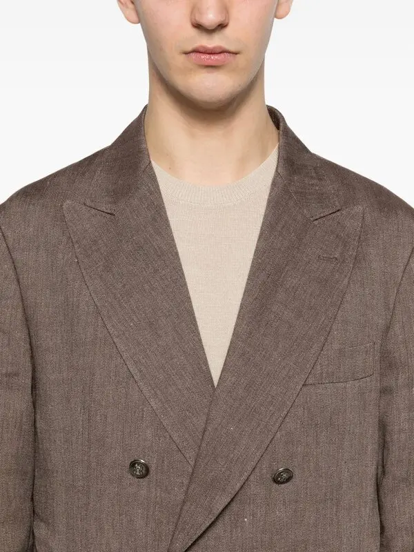 Brunello Cucinelli Wool And Linen Double-breasted Suit