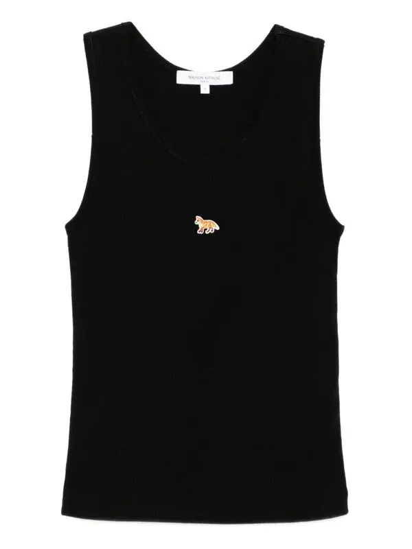 Maison Kitsuné Baby Fox Cotton Tank Top - Black