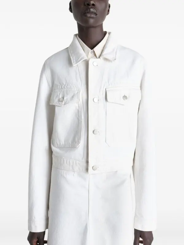 LEMAIRE Cotton Cropped Denim Jacket - White