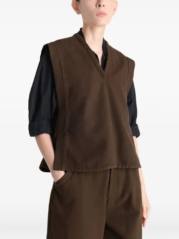 LEMAIRE Cotton Tank Top - Brown