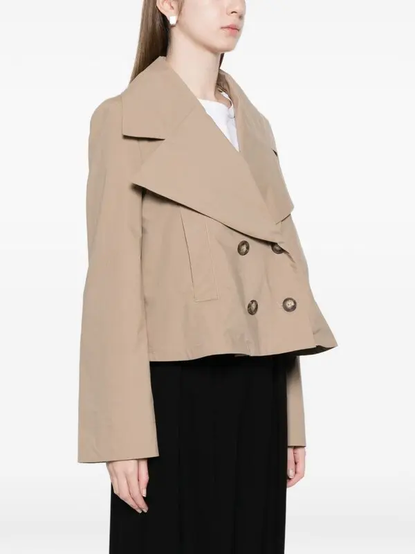 Emporio Armani Cotton Double-breasted Jacket - Beige