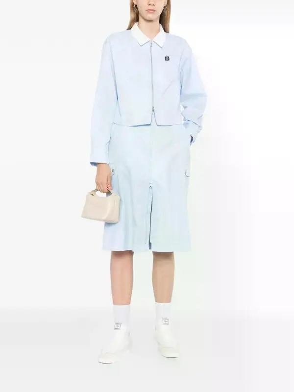 AGNES B. Checked Zip Front Pocket Skirt