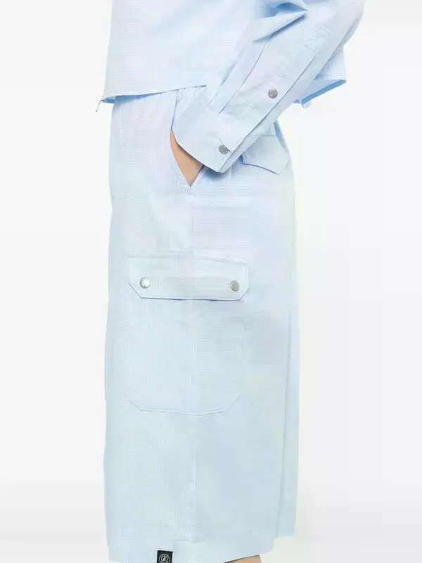 AGNES B. Checked Zip Front Pocket Skirt