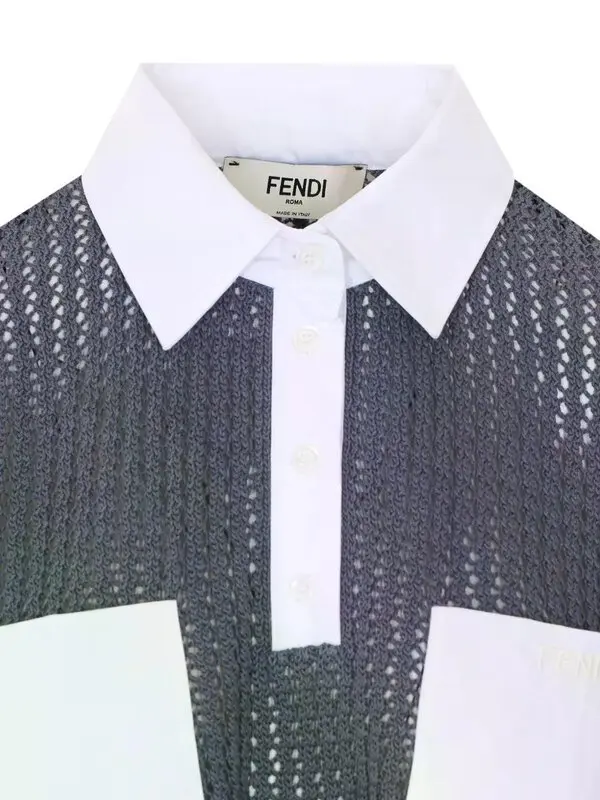 Fendi Open-knit Polo Top