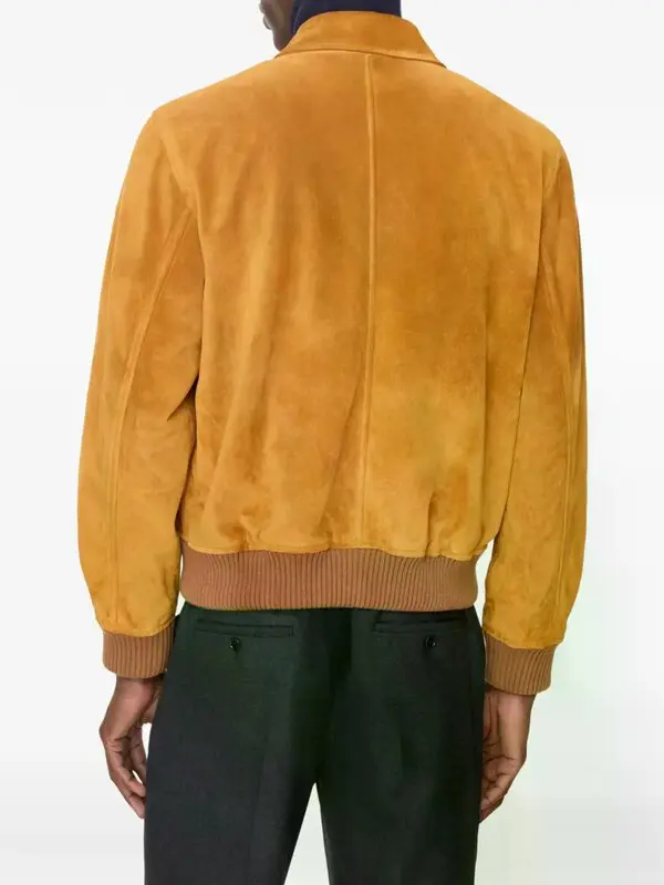 Burberry Suede Harrington Jacket With Equestrian Knight Design