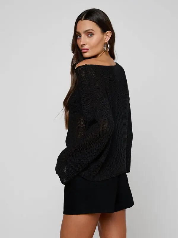 L'Agence Ethan Knit Pullover - Black