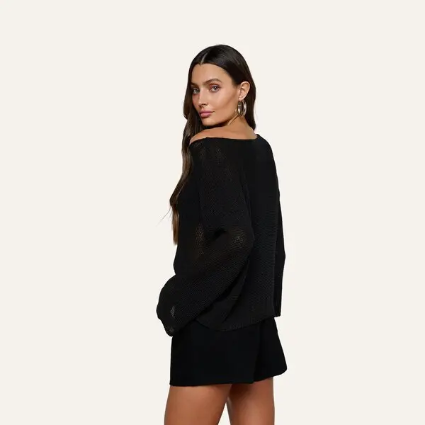 L'Agence Ethan Knit Pullover - Black