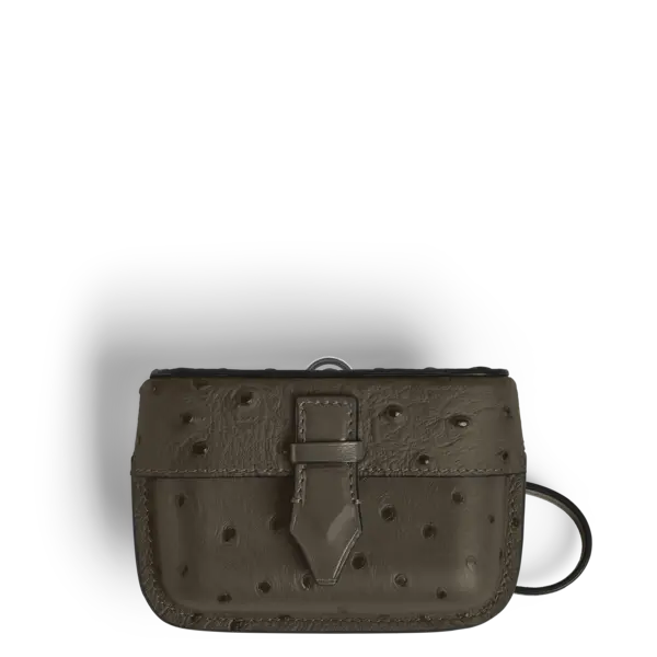 Montblanc Ostrich-embossed Leather Nib Accessory Case With Strap - Khaki